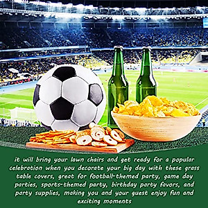 Disposable Green Grass Field Plastic Tablecloth Grass Print Table Covers 54 x 108 Inches Football Baseball Party Table Decor for Sports Theme Parties Decorations and Supplies(3 Piece)
