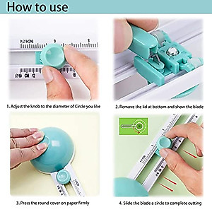 Craft Circle Cutter, Circular Cutter, Compass Circle Cutter for Paper Circular Cutting Tool for Cardstocks