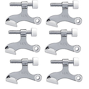 Nuk3y Hinge Pin Heavy Duty Adjustable Door Stop (6 Pack, Chrome)