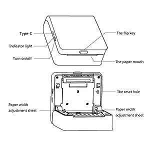 N/A 200DPI USB Portable Label Printer Maker Machine Handheld BT Sticker Label Printer