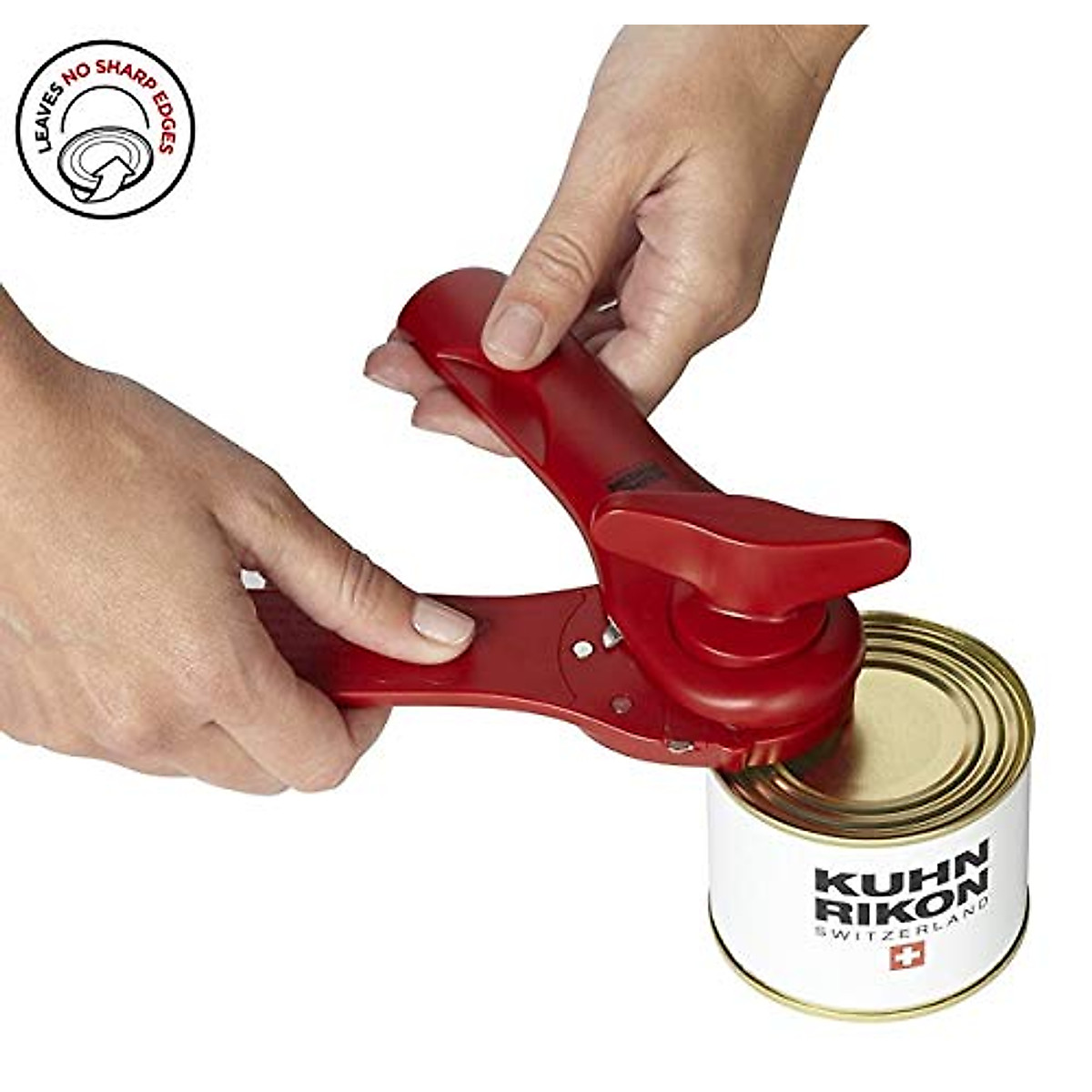 Kuhn Rikon Slim Safety Smooth Touch Can Opener, No Sharp Edges, LIDLIFTER®+ 6.5" Black