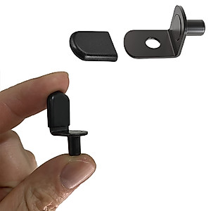 Shelf pins, Glass Supports Furniture Cabinet Closet Bookcase Shelf Bracket-Style Pegs, Black 30 Pack.A