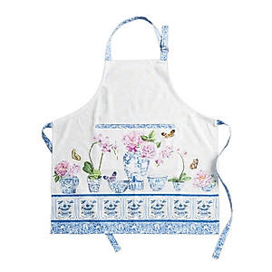 Maison d' Hermine Canton Bundle Set 100% Cotton Apron (27.50 Inch by 31.50 Inch) Set of 3 Kitchen Towels (20 Inch by 27.5 Inch) and Oven Mitt (7.5 Inch by 13 Inch)/Pot Holder (8 Inch by 8 Inch)