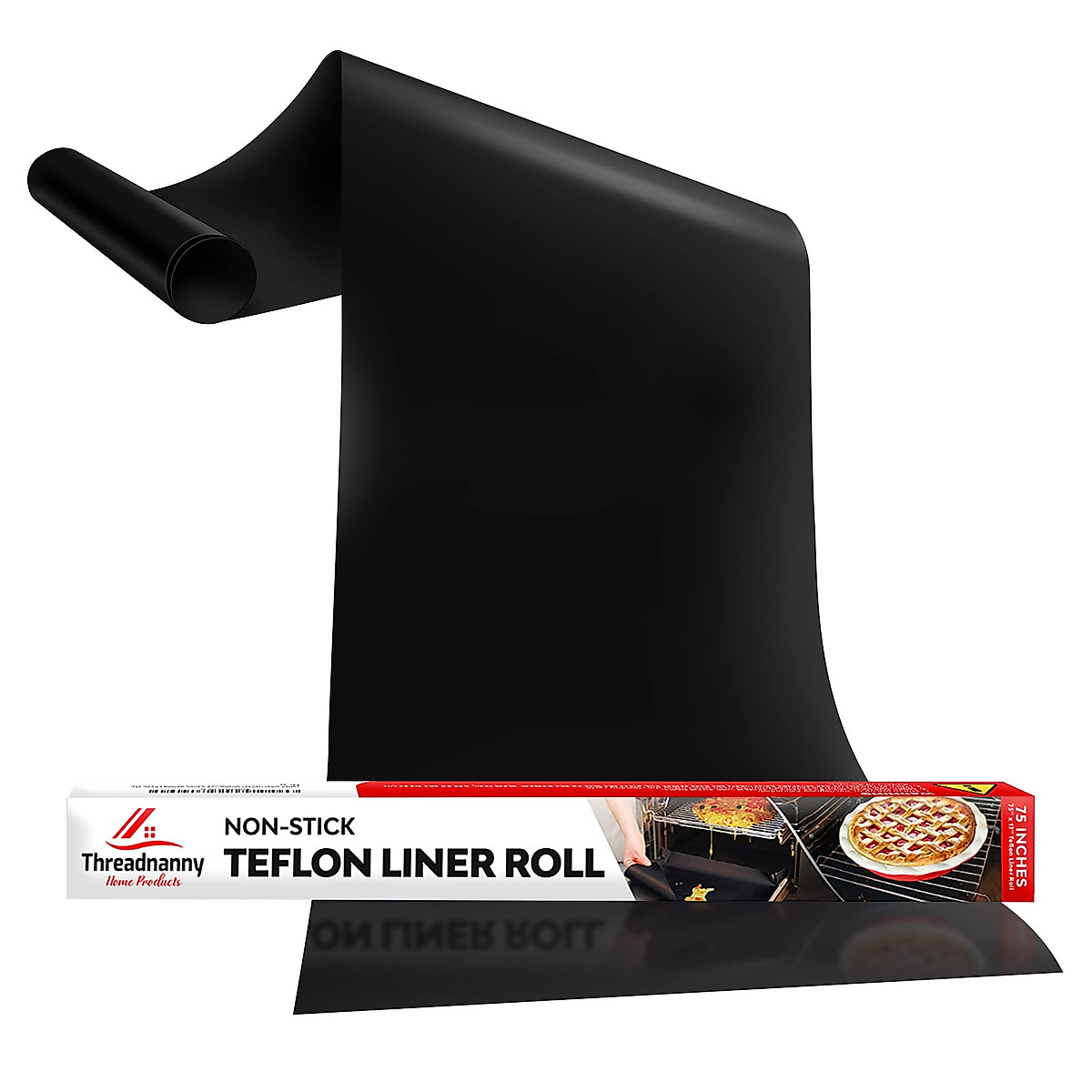 Teflon Liner Roll for Ovens, Stovetops & Grills (75” x 17”) - Custom Cut to Size & Shape Needed - Versatile Non-Stick Teflon Mat, Can Use As Oven Liner, Grill Mat, Stovetop Cover, Baking Sheet, etc.