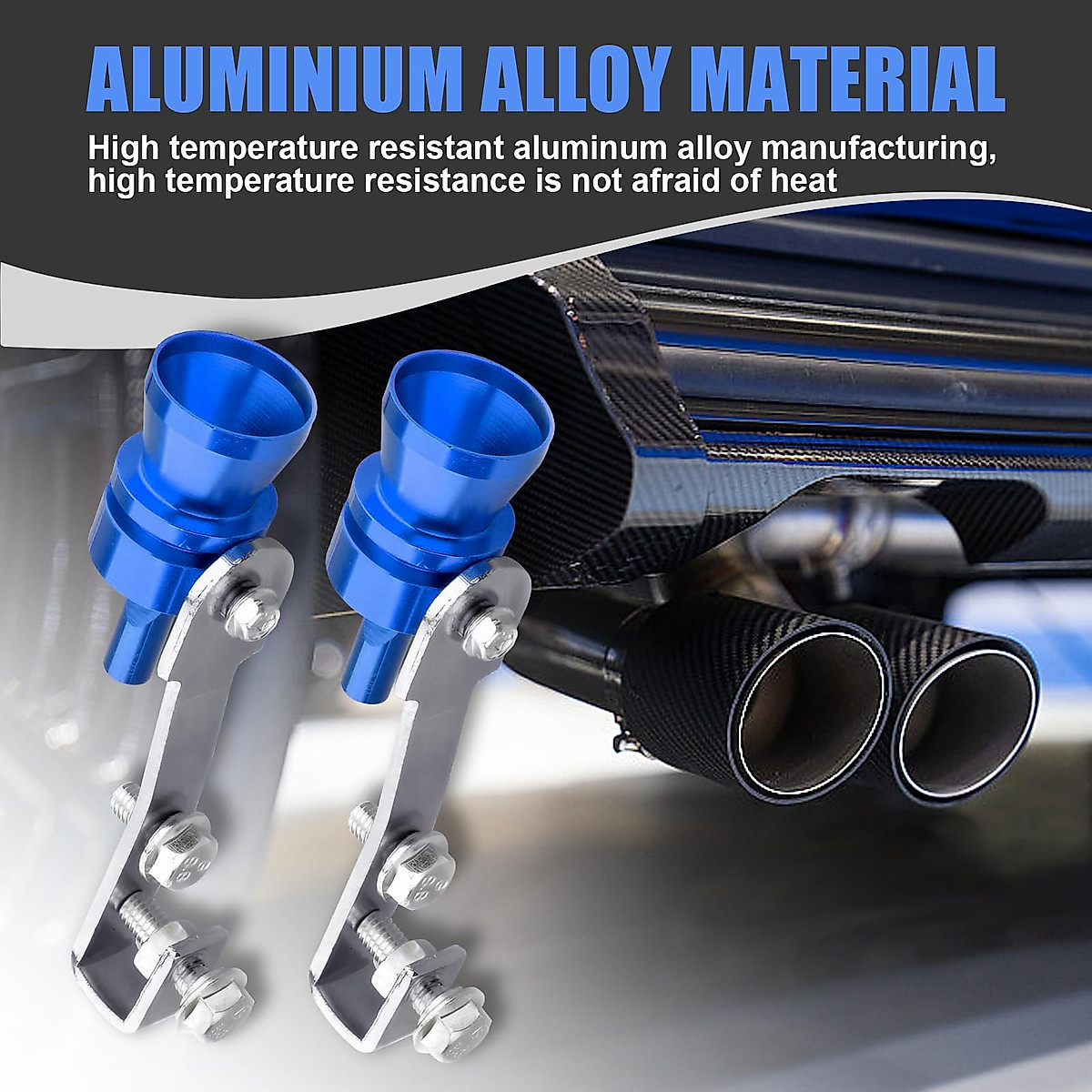 Crynod Pack-2 Car Turbo Whistle, Sound Whistle Simulator, Exhaust Pipe Whistle, Metal Tail Whistle, Car Roar Maker, Sound Booster, Automotive Decoration, Universal for Cars, Motorcycle (Blue)