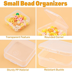 WISYOK 31 Pcs Bead Organizer Box, Bead Storage Container, Clear Craft Storage Box with Hinged Lid, Portable Bead Organizers and Storage for Organizing Jewelry, Small Crafts and Hardware