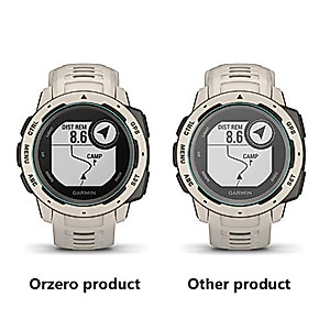 Orzero (3 Pack) Compatible for Garmin Instinct Smartwatch Tempered Glass Screen Protector, 2.5D Arc Edges 9 Hardness HD Anti-Scratch Bubble-Free (Lifetime Replacement)