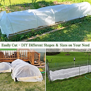 HORTIFAN Plant Covers Freeze Protection, 10FT x 50FT 0.9oz Reusable Floating Row Cover Plant Blankets Frost Cloth for Clod Winter Frost Sun Pest Protection