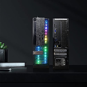 Dell PC Treasure Box RGB Desktop Computer Intel Quad Core I5 up to 3.6G, 8G RAM, 256G SSD, WiFi & Bluetooth, RGB Gaming PC Keyboard & Mouse, DVD, Windows 10 Pro (Renewed) (Diamond Black)