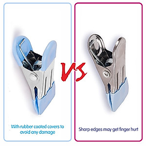 Clothes Pins, 24Pcs Chip Clips, 8 Mix Colors Clothespins, Bag Clips, Paper Clips, Mini Clothes Pins for Photo, Chip Clips Bag Clips Food Clips, Heavy Duty Metal Food Clips for Food, Kitchen Clips