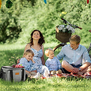 Elyum Lunch Box, Lunch Bag Women/Men Large Insulated Lunch Bag with Adjustable Shoulder Strap, Leak Proof Cooler Bag Reusable for Office Picnic Beach (15L, Grey)