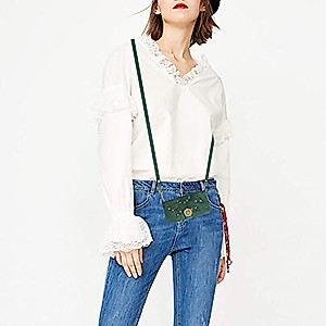 ONV Wallet Case Compatible with Samsung Galaxy S9 Plus - 1.5M Strap Glitter Shinny Sunflower Flip Leather Case Card Slot Shockproof Kickstand Magnetic Cover for Samsung Galaxy S9 Plus [HT] -Green-T