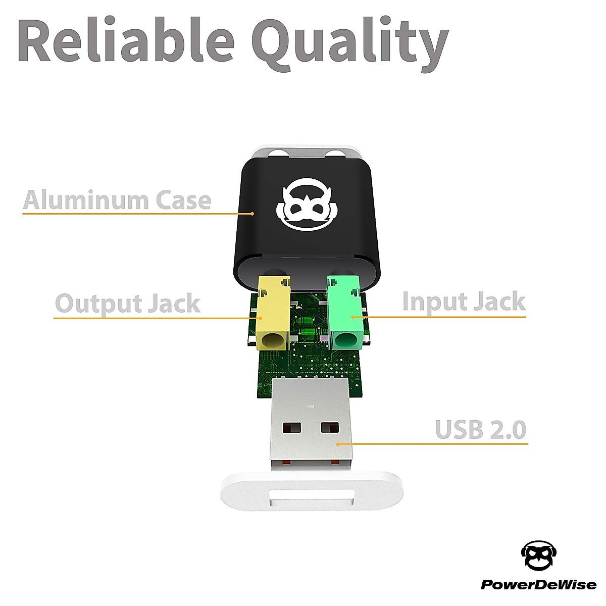 USB External Sound Card Adapter - USB A Audio Adapter External Sound Card, Plug&Play with 4-PIN Microphone Jack for MacBook, Windows, Linux, Laptop, PC, PS4