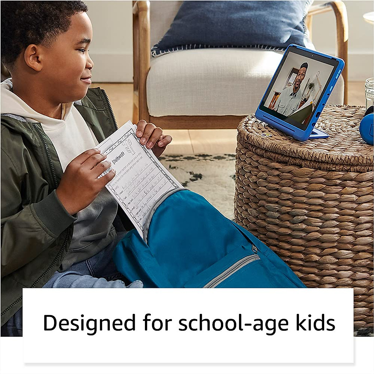 Amazon Fire HD 10 Kids Pro tablet, 10.1", 1080p Full HD, ages 6–12, 32 GB, (2021 release), named"Best Tablet for Big Kids" by Good Housekeeping, Doodle