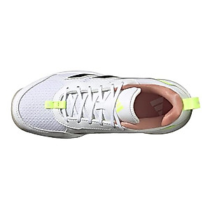 adidas Women's AvaFlash Sneaker, White/Core Black/Lucid Lemon, 7.5