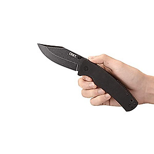 CRKT Gulf EDC EDC Folding Pocket Knife: Heavy Duty Everyday Carry Work Knife, Liner Lock, Clip Point Blade with Stonewash Finish, G10 Handle 2795