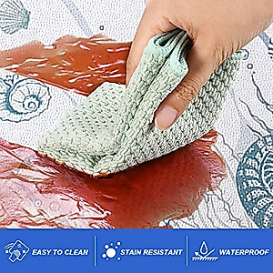 ASPMIZ Kitchen Mat Anti Fatigue 2 Piece, Beach Kitchen Rugs for Floor, Cushioned Kitchen Runner Mat Non Skid Washable, Waterproof Memory Foam Comfort Mat for Home Sink, 18'' x 48'' + 18'' x 30'' White