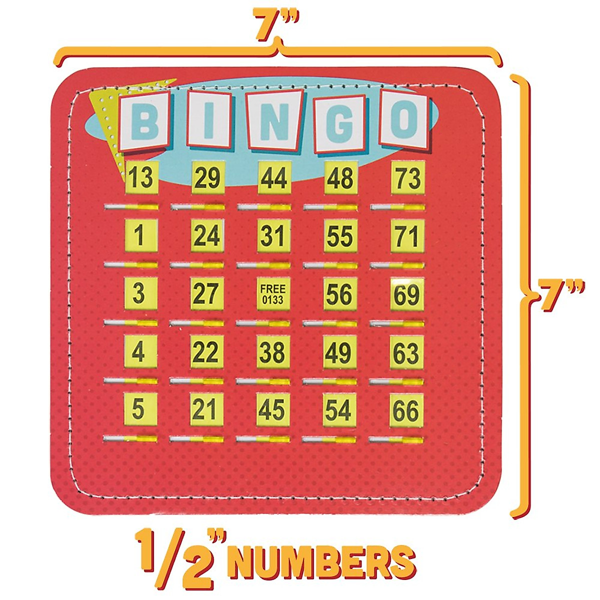 25-Pack EZ Clear 7" Shutter Bingo Cards with Fingertip Quick Clear Shutter Slide - Easy to Read Large Numbers