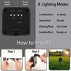 2 Pack Solar String Lights Outdoor, 200 LED Extra-Long 72FT Solar Powered Lights with 8 Lighting Modes, Waterproof Outdoor Lighting Decoration for Garden, Patio, Balcony, Xmas, Wedding, Party