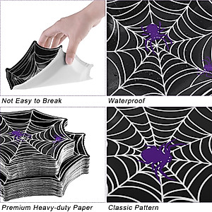 durony 100 Pieces Halloween Spiderweb Paper Plates 7 Inch and 9 Inch Dessert Plates Disposable Halloween Party Plates for Halloween Party Decorations, Spiderweb Supplies
