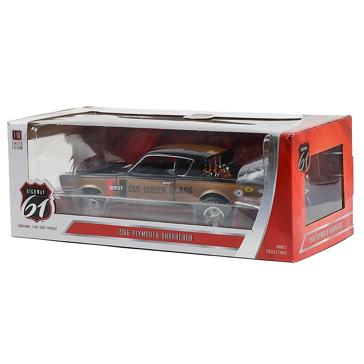 Highway 61 Hurst HEMI Under Glass 1966 Plymouth Barracuda 1/18