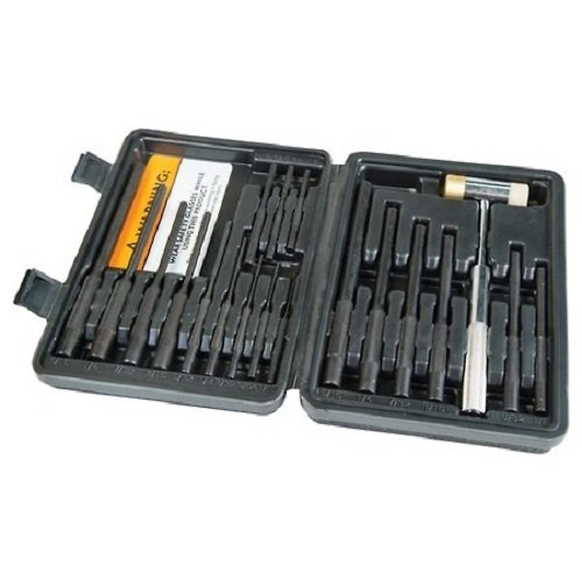 Wheeler Master Roll Pin Punch Set with Dual Sided Hammer, Roll Pin Punches and Starters, Storage Case for Gunsmithing,silver
