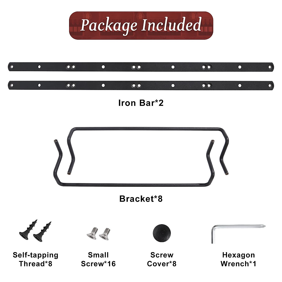 Uten Wine Glass Rack Under Cabinet Wine Glass Holder Iron Stemware Rack Glass Goblet Hanging Storage Organizer for Bar Kitchen Black