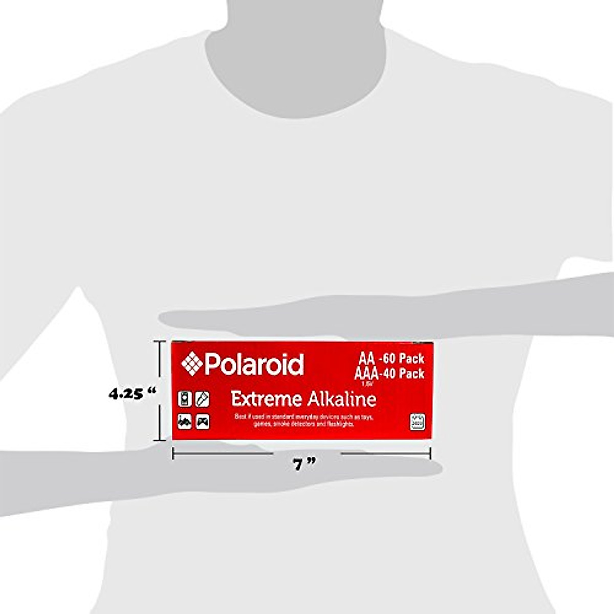 Polaroid Extreme Bulk Combo 60-Pack AA and 40-Pack AAA Alkaline Batteries Assorted Variety Pack (100-Pack)