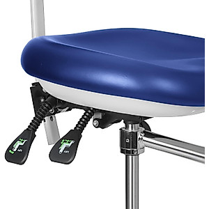 Adjustable Seat Doctor's Stool Dental Assistance Chair with Foot Control 360 Degree Rotation Armrest PU Leather QY-600M-B2