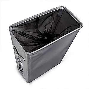 ZERO JET LAG 45L Large Slim Rolling On Wheels Laundry Hamper Basket Tall Dirty Clothes Hamper Clothes Storage Basket Standable Corner Handy Bin Hamper Basket 15×8×22" (22 Inches,Grey)