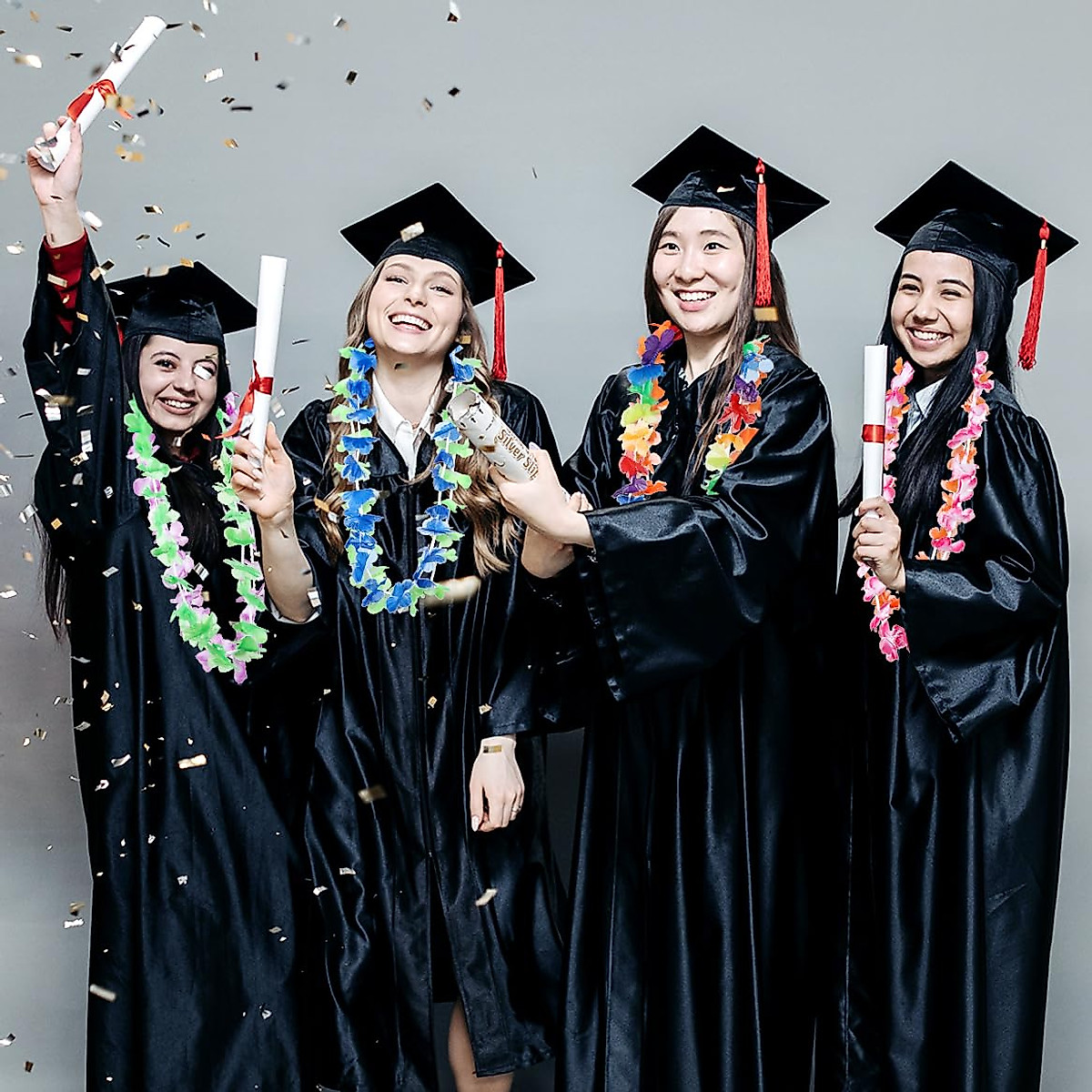 TSMJUWND Hawaiian Leis 50 Counts Hawaii Flower Leis for Adults and Kids Luau Party Decorations