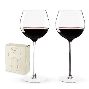 Twine Linger Crystal Wine Glasses Set of 2-20oz Stemmed Red Wine Glasses, Wine Gifts for Wine Lovers & Special Occasions