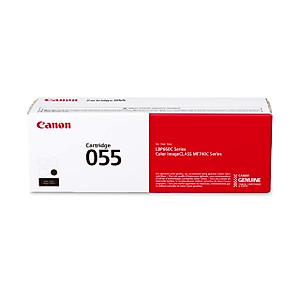 Canon Genuine Toner, Cartridge 055 Black (3016C001) 1 Pack, for Canon Color imageCLASS MF741Cdw, MF743Cdw, MF745Cdw, MF746Cdw, LBP664Cdw Laser Printers