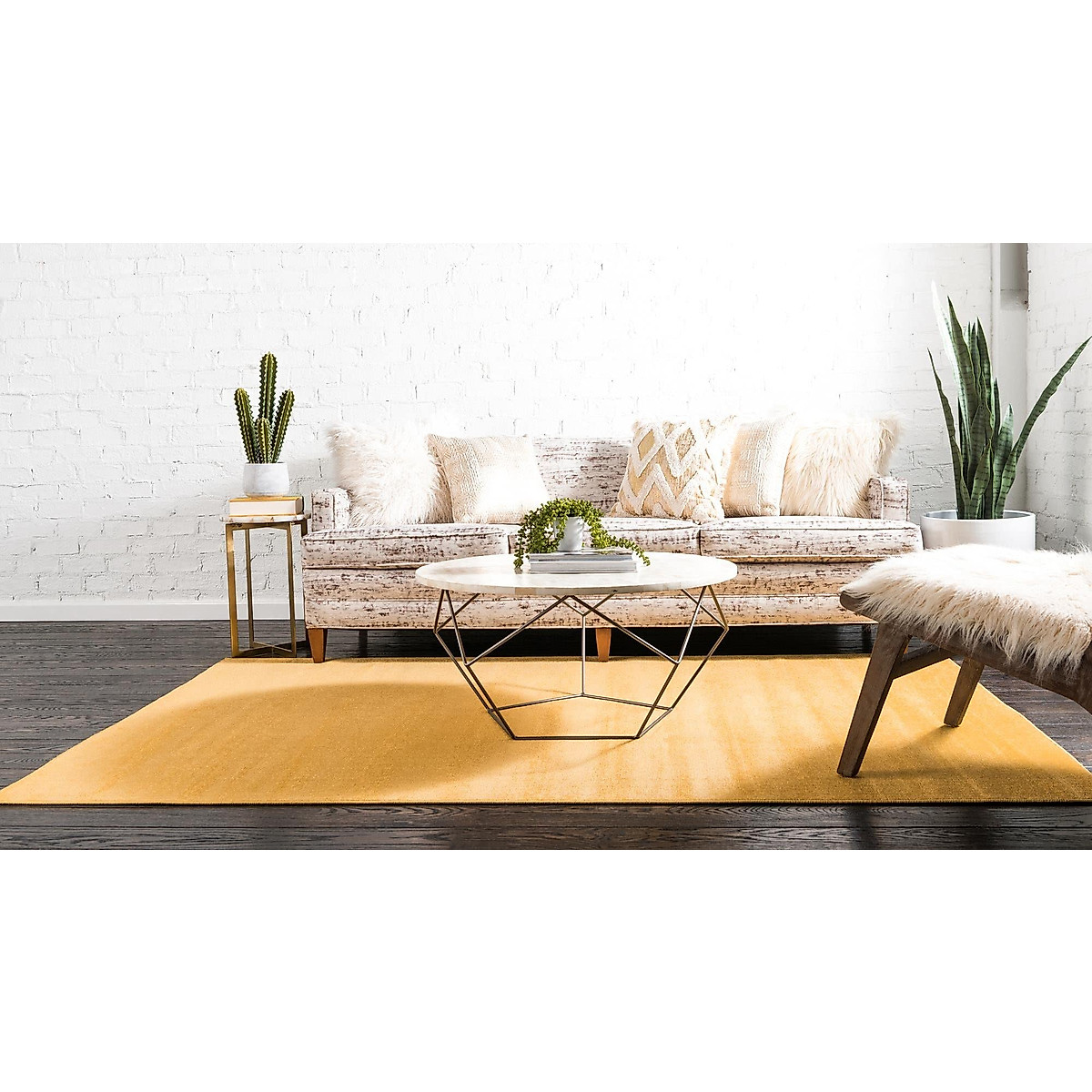 Rugs.com Soho Collection Rug – 10' x 13' Gold Low Rug Perfect for Living Rooms, Large Dining Rooms, Open Floorplans
