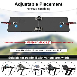 Beendou Universal Treadmill Desk Attachment, Ergonomic Platform Treadmill Laptop Desk Holder for Notebooks, Tablets, MacBook, Workstation for Treadmill Handlebars up to 31 inches with Cup Holder