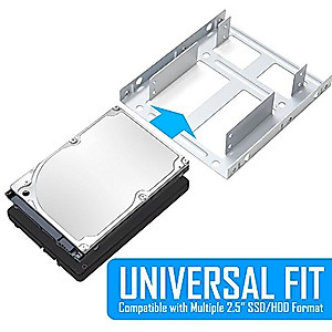 Kingwin SSD Hard Drive Mounting Kit Internal, Convert Any 2 x 2.5” Solid State Drive/HDD Into a 3.5 Inch Drive Bay. Mounting Screws Included, Quick and Easy Installation [HDM-225]