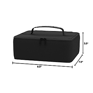 HOTLOGIC Mini Portable Oven, Food Warmer Electric Lunch Box with 12V Vehicle Plug, Mini Personal Heated Lunch Box for Cooking and Reheating Meals in Vehicles and Trucks for Work on the Road (Black)