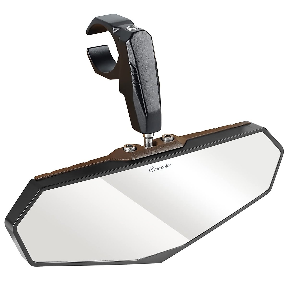 Evermotor UTV Rear View Mirror for 1.6"-2" Roll Bar Cages, Universal Center Mirror with 360° Adjustable Aluminum Clamp Compatible with ATV Polaris RZR Ranger Scooter Kawasaki Mule Pioneer Gator