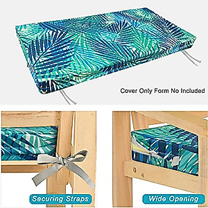 NettyPro Patio Bench Swing Cushion Cover Water Resistant UV Protection Outdoor Furniture Loveseat Cushion Slipcover with Zipper, Replacement Cover Only, 59 x 18 x 3 Inch