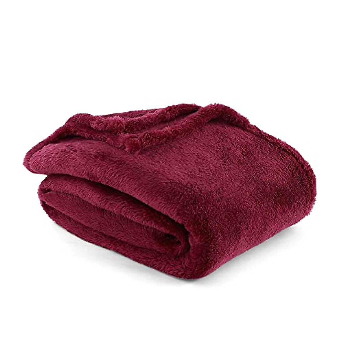 Berkshire Blanket Extra-Fluffy Throw | Soft Fluffy Ultra Plush Solid Throw | Wine | 55" x 70"