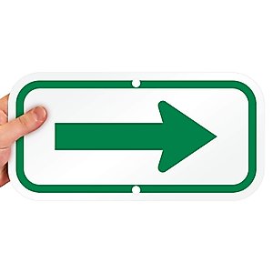 SmartSign “Right Arrow (Green)” Sign | 6" x 12" 3M Engineer Grade Reflective Aluminum