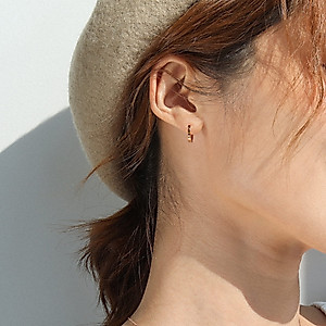 CHOW SANG SANG Delicate Gold 18K Rose Gold Hoop Earrings for Women 91978E