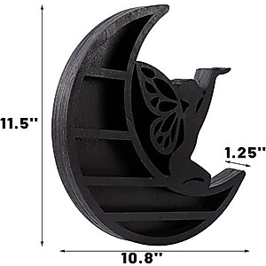 YARLED Gothic Witch Crystal Decoration Rack, Huiles Essentielles, Petites Plantes Et œUvres D'Art - Bohemian Wind Wall Decoration Rack -, Hanging Rack PréSentoir En Bois (Fairy)