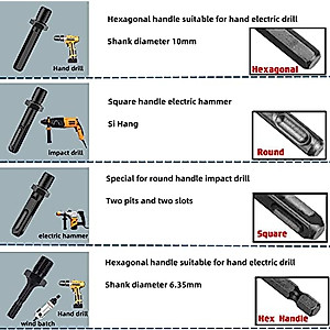 Firewood Log Splitter 45mm+32mm, 6PCS Wood Log Splitter Firewood Detachable Drill Bit Heavy Duty Electric Drills Screw Cone Driver Hex + Square + Round