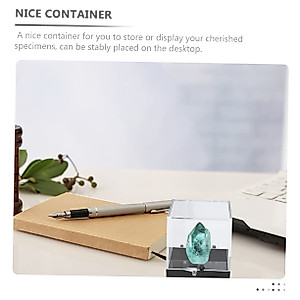 Garneck 8pcs Boxes Glass Jewelry Display Case Glass Containers with Lids Square Containers with Lids Clear Acrylic Show Box Square Display Case Sample Collection Box Storage Container Ring