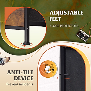 WLIVE Tall Dresser for Bedroom with 13 Drawers, Storage Dresser Organizer Unit, Fabric Dresser for Bedroom, Closet, Chest of Drawers, Steel Frame, Wood Top, Rustic Brown Wood Grain Print