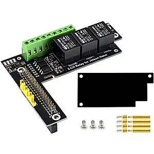 3-Channel Relay Expansion Board for Jetson Nano Developer Kit B01 and Jetson Nano 2GB Developer Kit, up to 2X Stackable Max Load ≤5A 250V AC or ≤5A 30V DC