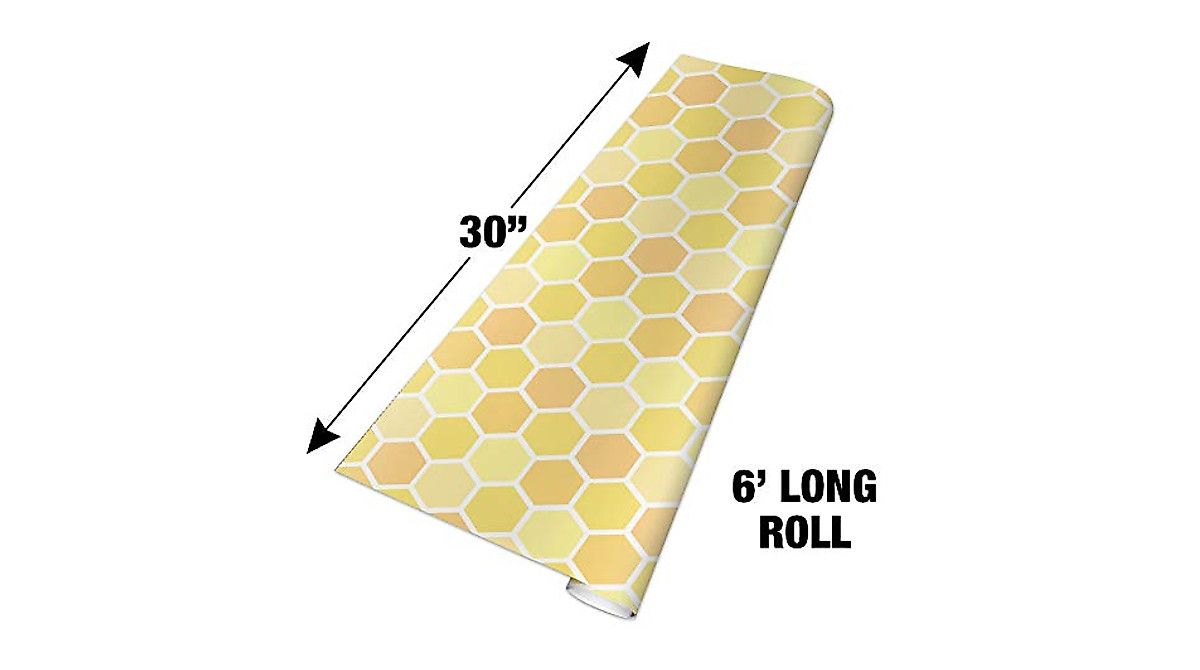 Bright Yellow Honeycomb Gift Wrap Rolls for Birthdays & More