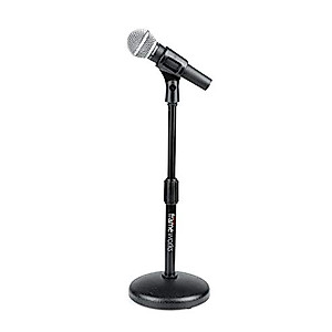 Gator Frameworks Desktop Microphone Stand with Round Weighted Base & Adjustable Height (GFW-MIC-0501)