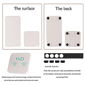 NiuYichee Set of 4 Water Absorbent Diatomite Coasters, Diatomaceous Earth Kitchen Soap Dish, Bathroom Trays, Water Absorbing Stone Used for Hand Soaps & Plants & Toiletries in The Modern Home